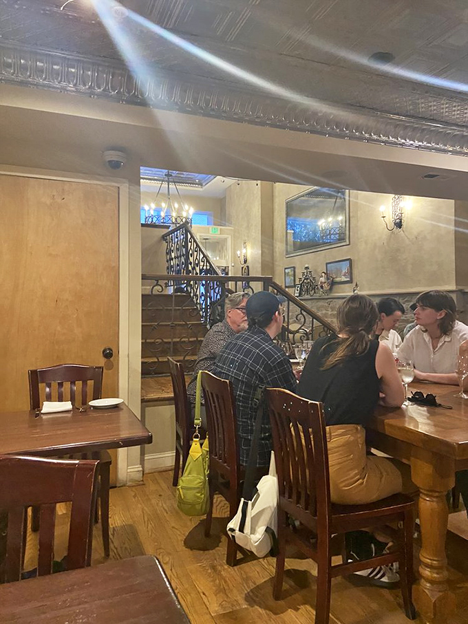 Multi-level dining means more opportunities to people-watch while debating whether to order dessert. (The answer is always yes.)