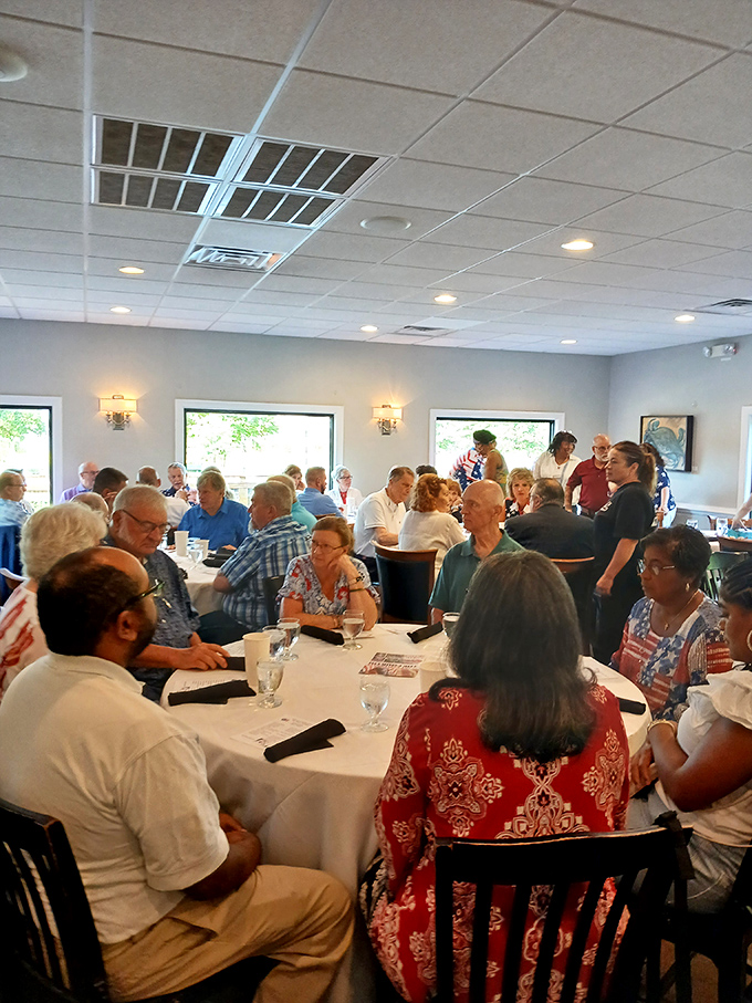 The dining room buzzes with the energy of people who know they're in for something special. Community happens around these tables.