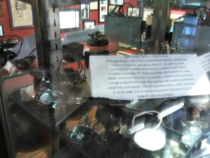 "Jailhouse Tattoo Machines" &ndash; this display reveals the ingenious (and slightly concerning) ways that tattoo equipment has been improvised when commercial tools weren't available.