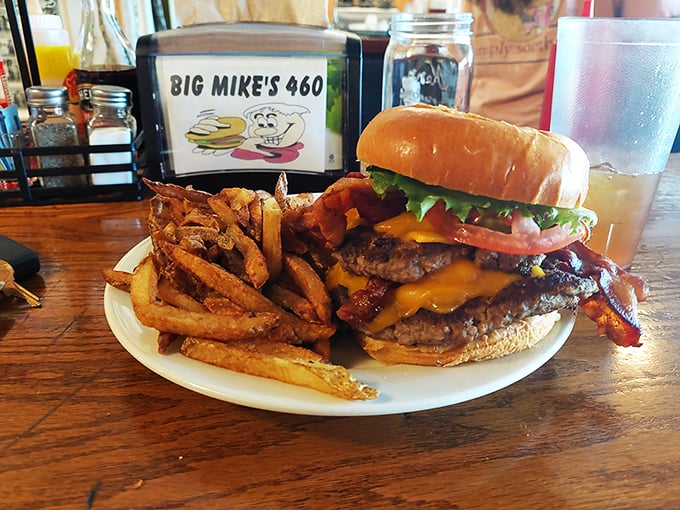 This towering achievement of beef, bacon, and cheese makes you wonder if you should eat it or submit it for architectural awards.