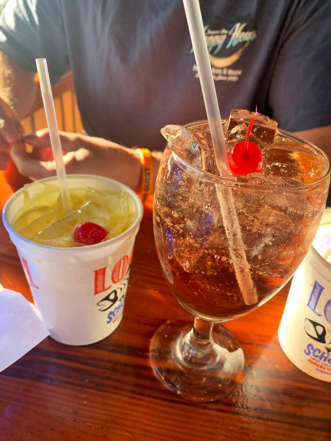 Vacation in a glass! These colorful concoctions come with the promise that tomorrow's responsibilities are someone else's problem.