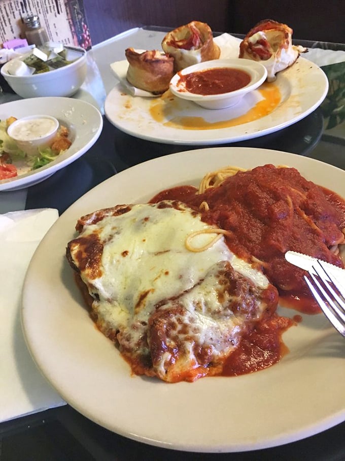 Layers of eggplant, sauce, and cheese that make you understand why people write songs about food. This isn't just dinner&mdash;it's edible architecture.