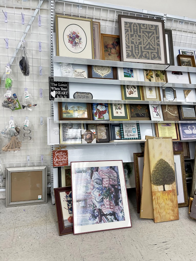 Wall art waiting to happen&mdash;these frames and prints stand ready to transform blank walls into personalized galleries across Maryland homes.