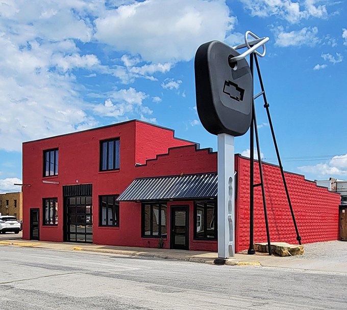 This supersized car key installation makes you feel like you've shrunk in the wash. Perfect for those "honey, I lost the keys" moments.