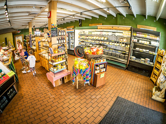 The market section is like stepping into your fantasy pantry&mdash;shelves lined with Amish-made goods that promise to make your home cooking taste like someone's grandmother made it.