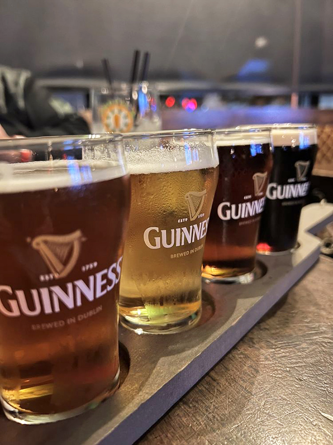 The beer flight arrives like Irish liquid aristocracy&mdash;golden and chocolate-colored royalty lined up for your drinking pleasure.