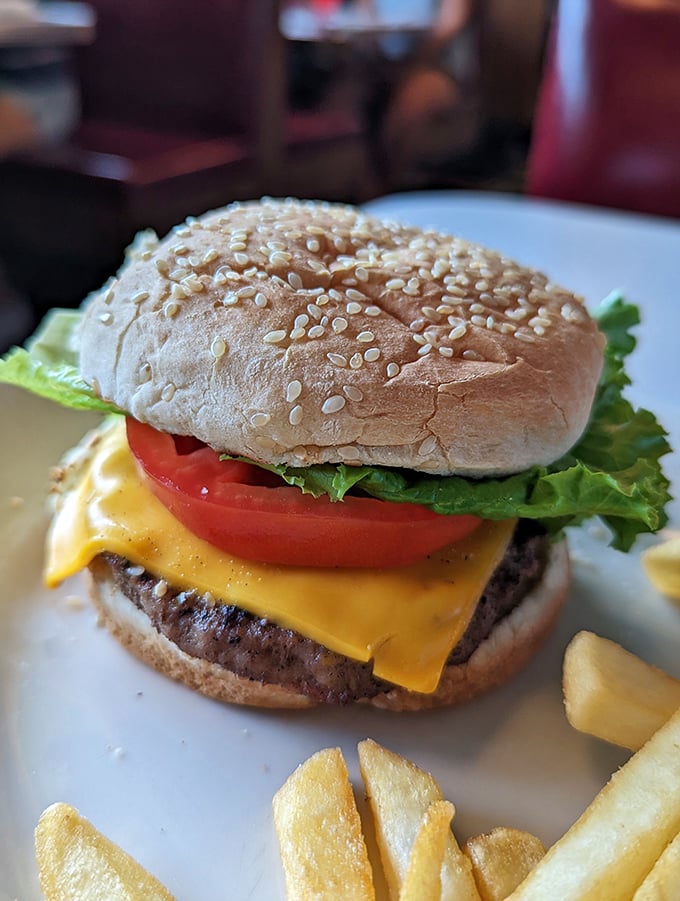 The classic cheeseburger &ndash; perfectly proportioned, beautifully built, and patiently waiting to make your acquaintance. Love at first bite.