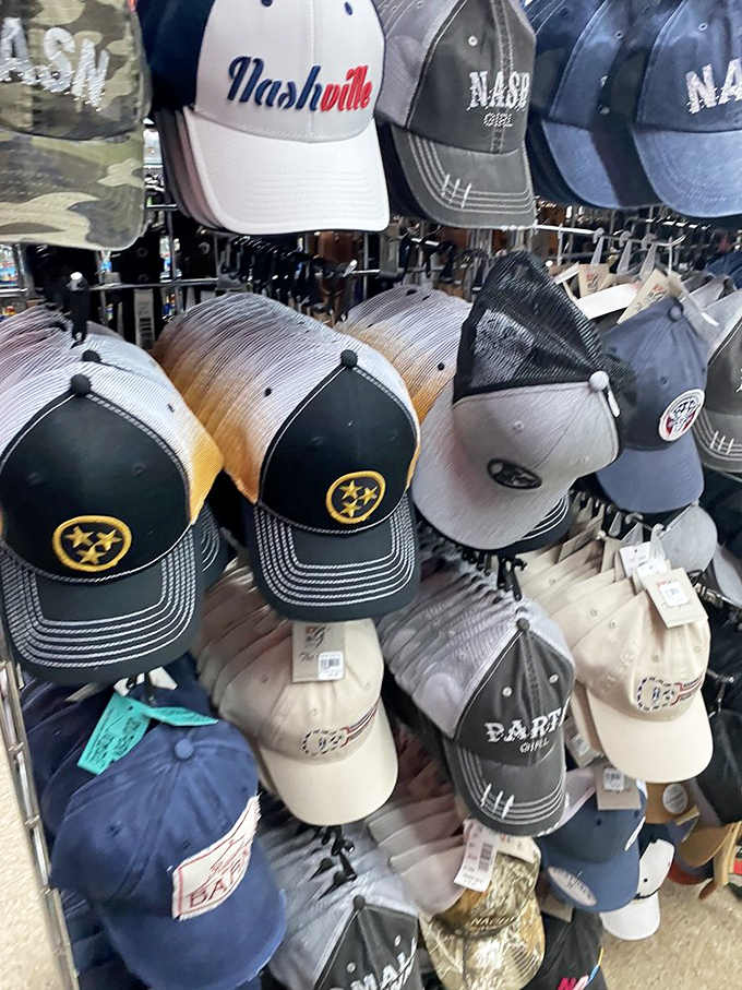 Hat heaven for Nashville enthusiasts. That Tennessee tri-star has never looked more stylish than when perched atop your vacation-ready head.