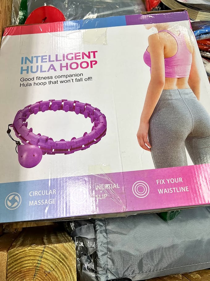 The "intelligent" hula hoop promises fitness results while looking suspiciously like something from a late-night infomercial. Exercise equipment or conversation piece?