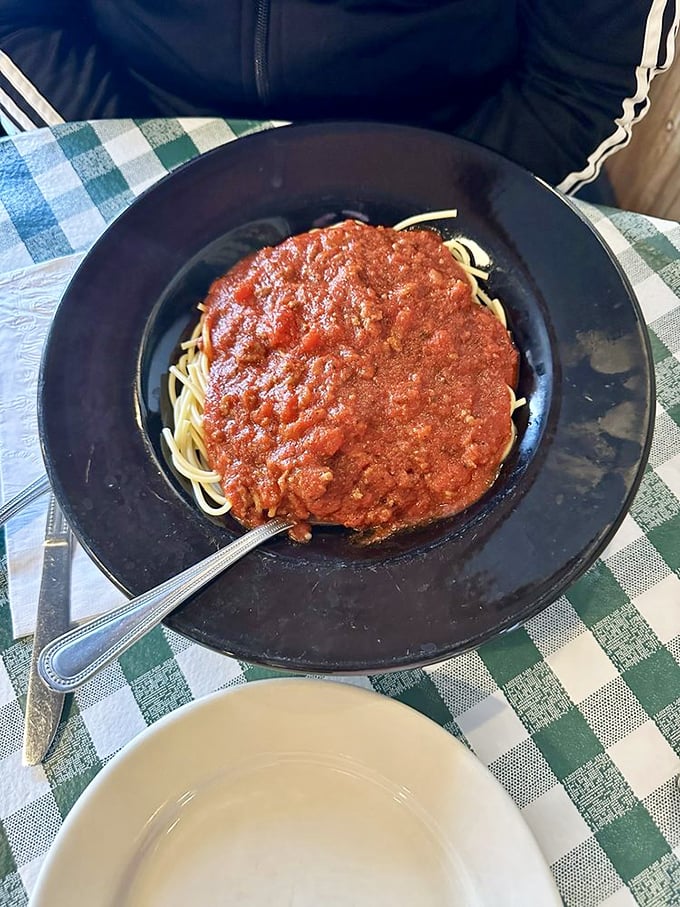 Spaghetti with marinara&mdash;simple enough for a Tuesday, special enough for when your boss finally approved that vacation request.