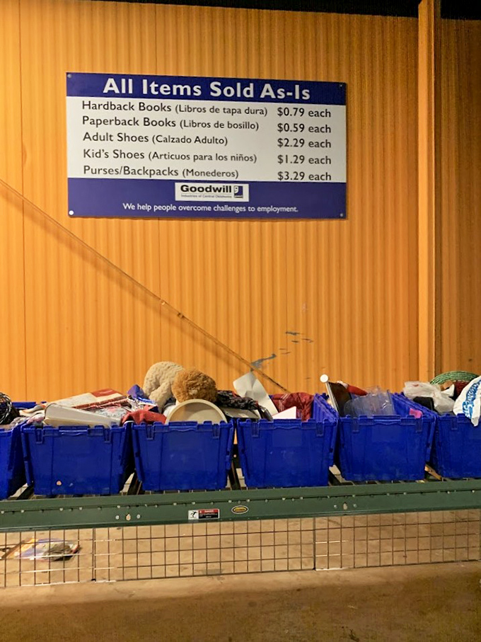 The rules of engagement clearly posted. At these prices, even the most frugal shopper feels like they've stumbled into an episode of "Supermarket Sweep."