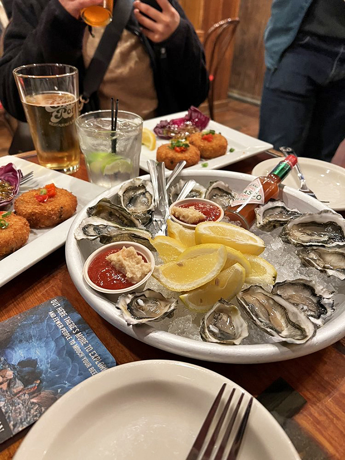 A spread that makes you feel like you've been invited to Neptune's personal dinner party, where oysters are the guests of honor.