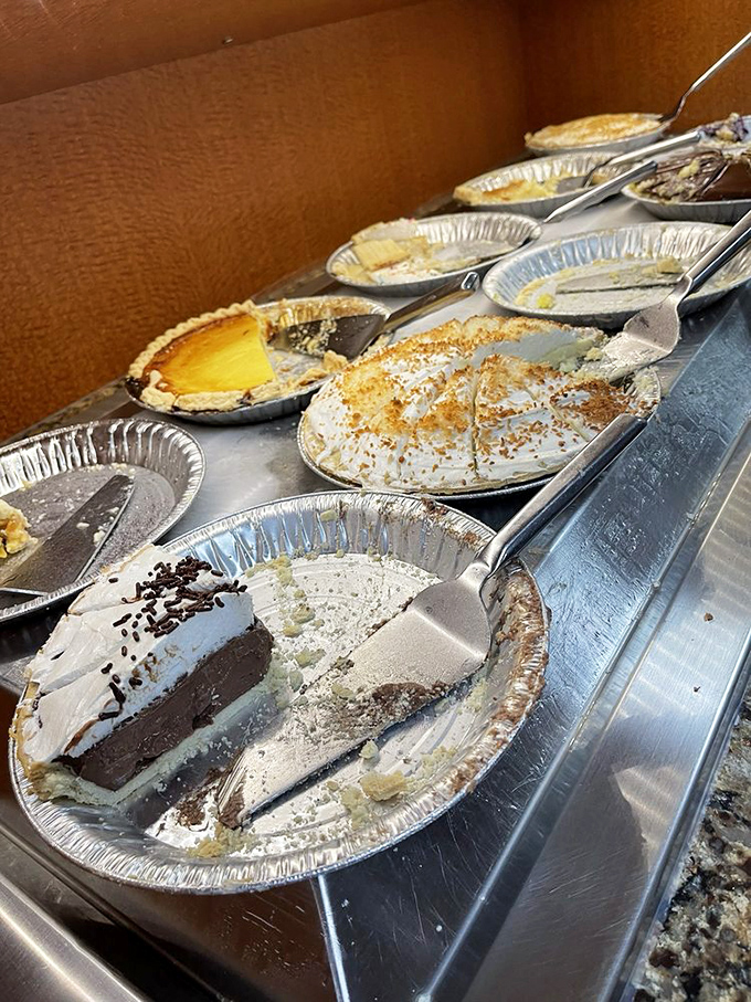 The dessert section that's caused more diet plans to be abandoned than New Year's resolutions in February. Those pies aren't just served&mdash;they're showcased.