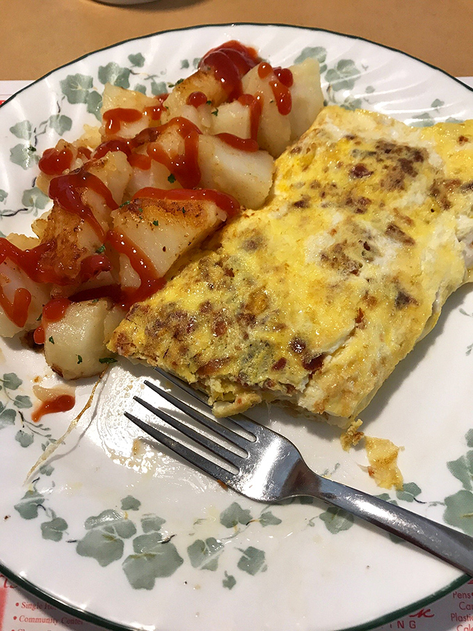 An omelet that's seen things&mdash;namely cheese, meat, and vegetables coming together in a beautiful morning matrimony.
