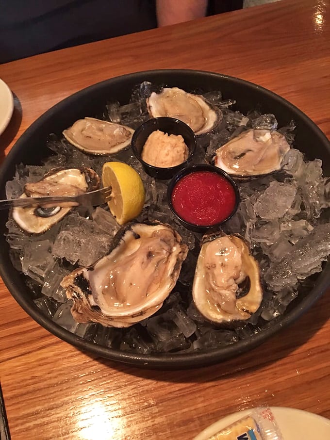 Oysters on ice&mdash;nature's perfect appetizer. These briny treasures are just waiting for a squeeze of lemon and a moment of appreciation.
