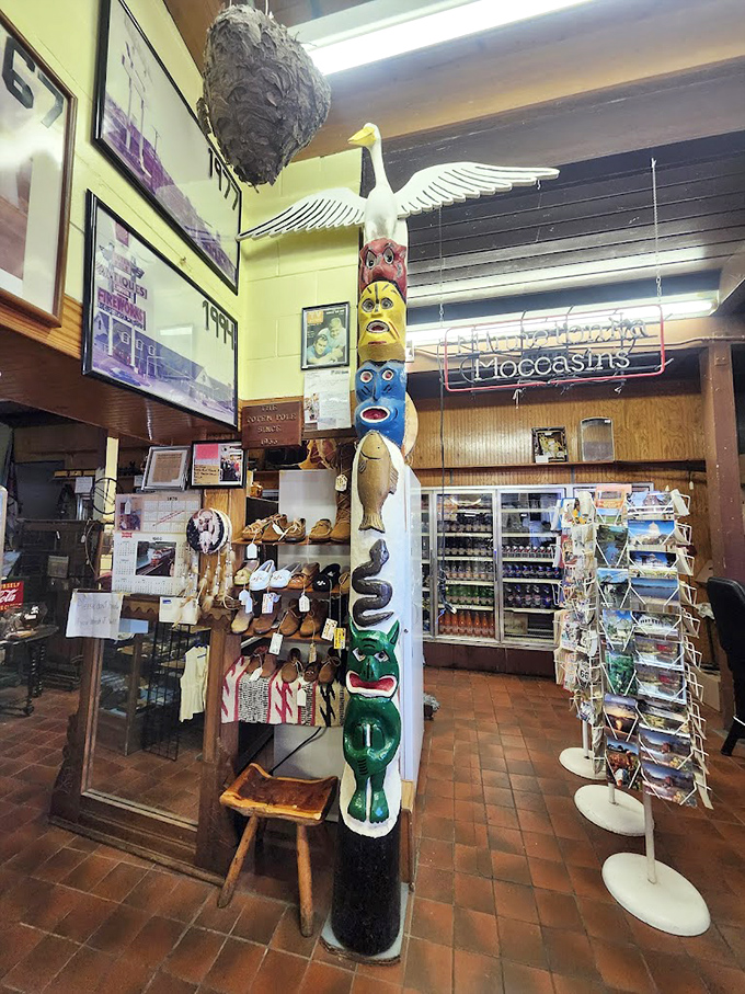 The colorful totem pole that gave this trading post its name stands sentinel among moccasins and memorabilia&mdash;an Instagram opportunity from the pre-Instagram era.