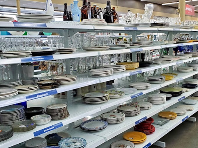 Dish department dreams &ndash; where incomplete fine china sets sit hopefully next to sturdy everyday plates, all priced less than a latte.