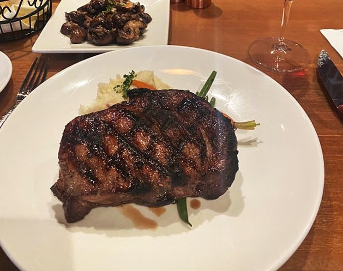 This isn't just a steak&mdash;it's a monument to the art of grilling. The grill marks tell stories of perfect timing and temperature.