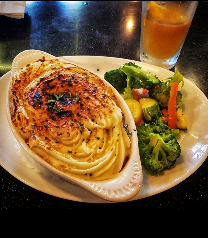 Another angle of that glorious shepherd's pie &ndash; the dish that launched a thousand return visits and countless attempts to recreate it at home.