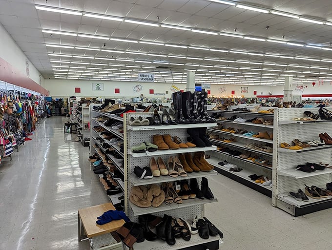 The shoe department: where footwear fantasies come true and your feet can try on someone else's life for size.