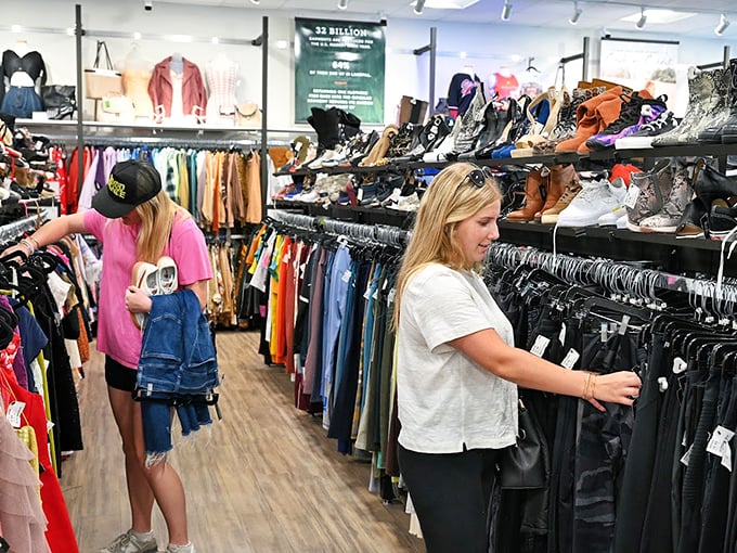 Shoppers in their natural habitat&mdash;notice the focused expression, the careful consideration, the thrill of discovery written across their faces. 