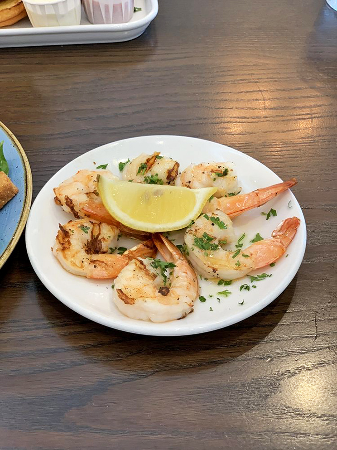 Simple, perfect shrimp that needs nothing more than a hint of herbs, a squeeze of lemon, and your undivided attention.