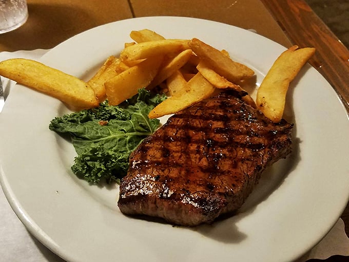 Grill marks like these should be framed in a museum. This steak with steak fries is the comfort food equivalent of a warm hug from your favorite aunt.