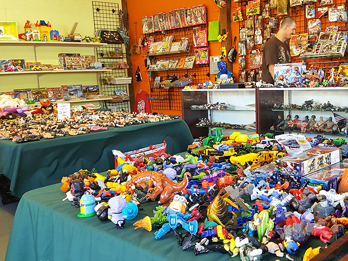 Toy heaven or parent nightmare? This table of plastic joy represents thousands of potential living room landmines.