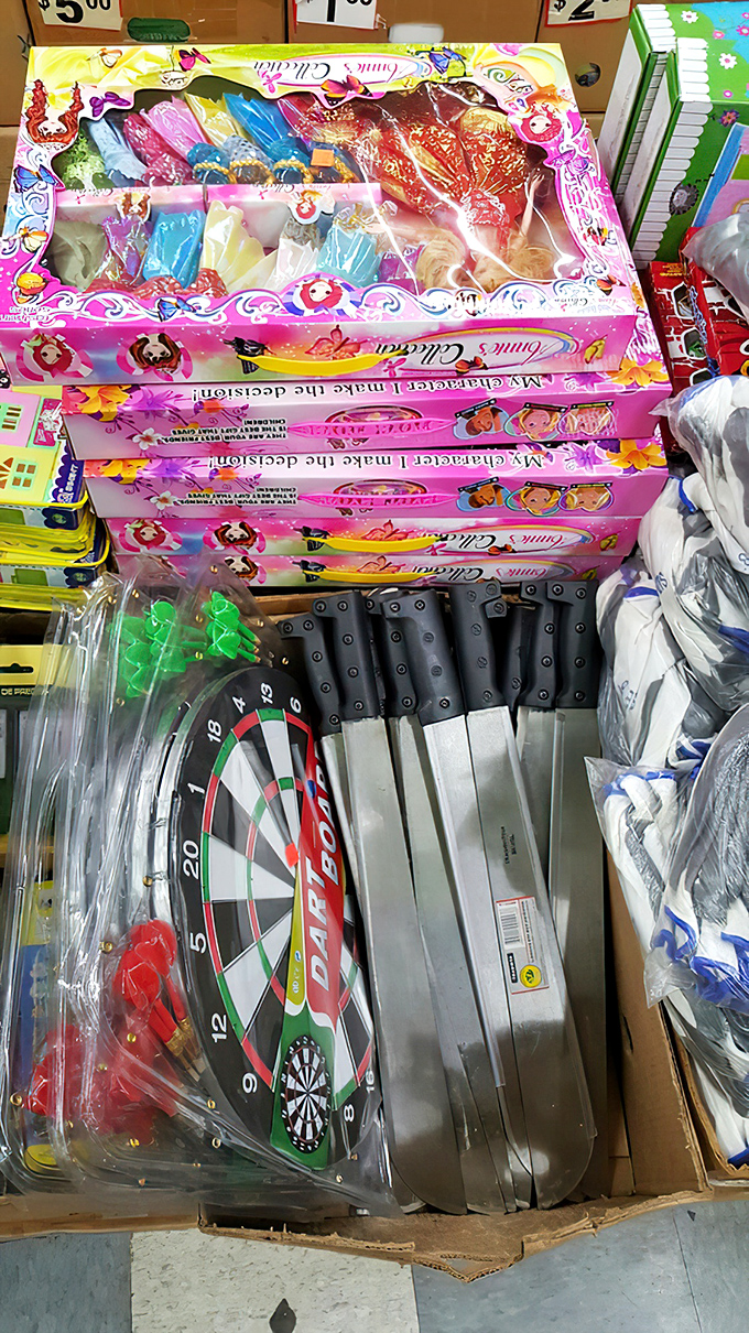 Childhood joy packaged in pink boxes, dart boards, and potential memories. Parents beware: resistance to these toy displays is futile.