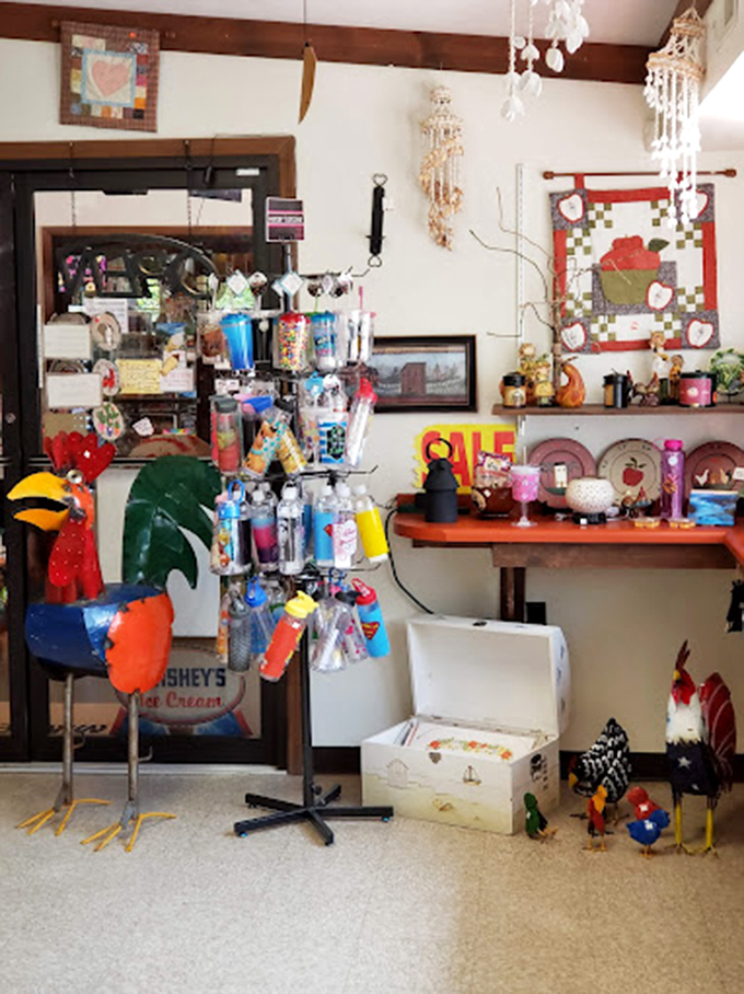 Colorful critters and quirky creations transform a simple corner into a wonderland of whimsy - impossible to pass without smiling.