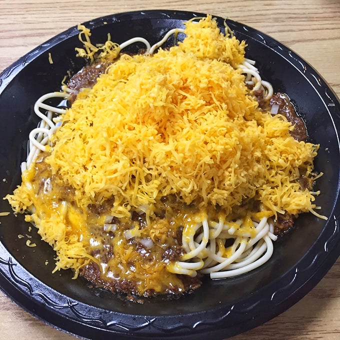 Cincinnati's famous way with spaghetti&mdash;a glorious mountain of cheese atop a savory foundation. Midwest comfort food that defies conventional pasta wisdom.