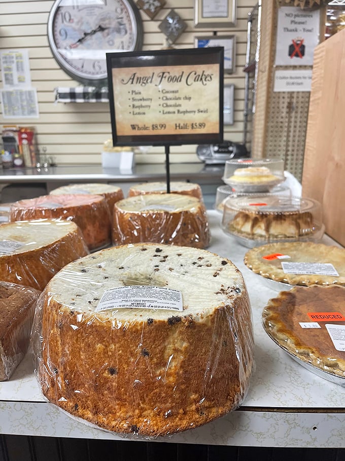 Angel food cakes stand tall and proud, their airy perfection defying gravity. These cloudlike creations are heaven in edible form. 