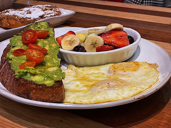 Avocado toast that Instagram made famous but taste buds made legendary. Those cherry tomatoes add pops of flavor like edible confetti.
