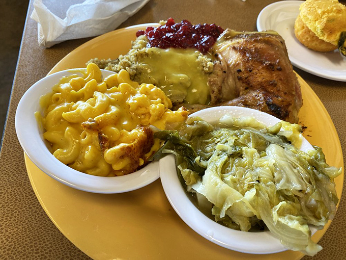 This isn't just chicken&mdash;it's a golden-brown masterpiece with mac and cheese so vibrant it deserves its own Instagram account.