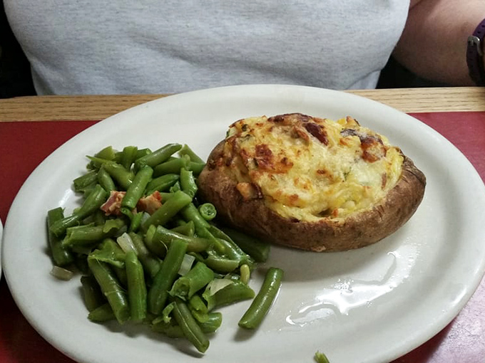 Proof that vegetables can be comfort food too: a loaded baked potato that's practically a meal in itself. 