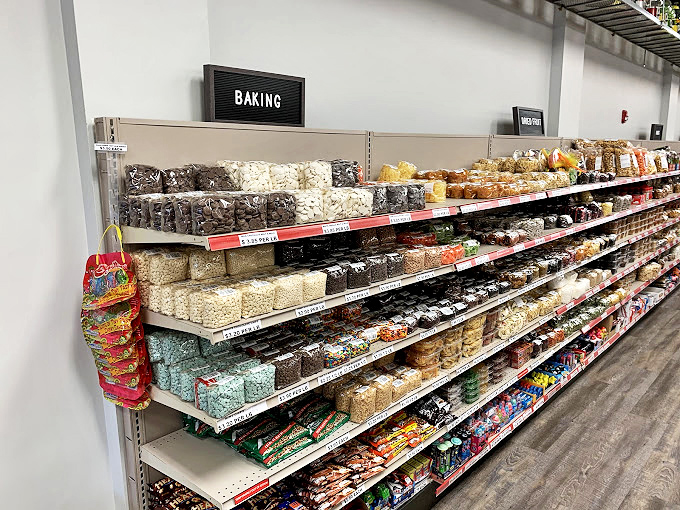 The baking section proves that sometimes the best desserts begin with ingredients from a candy store. 