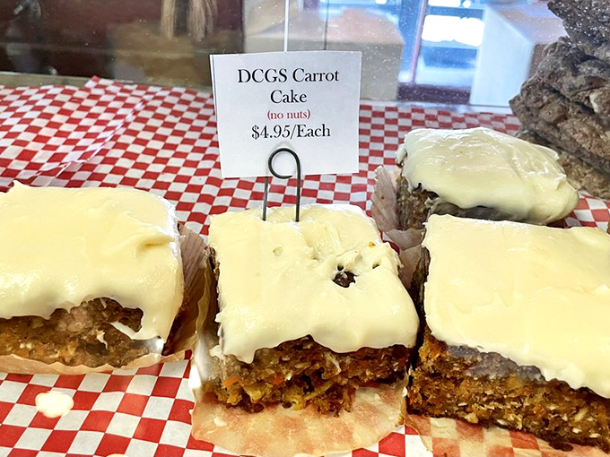 The carrot cake squares&mdash;frosted with cream cheese magnificence&mdash;prove that vegetables can indeed be dessert. And what glorious dessert they make.