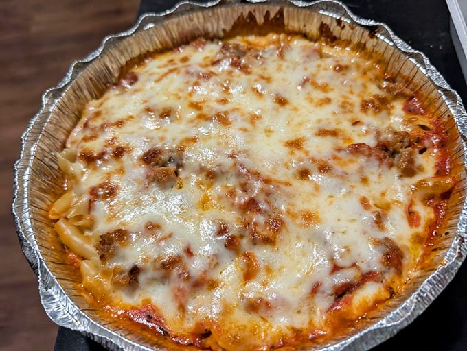 Baked pasta that's had a proper cheese blanket tucked over it before being kissed by heat until golden and bubbly.