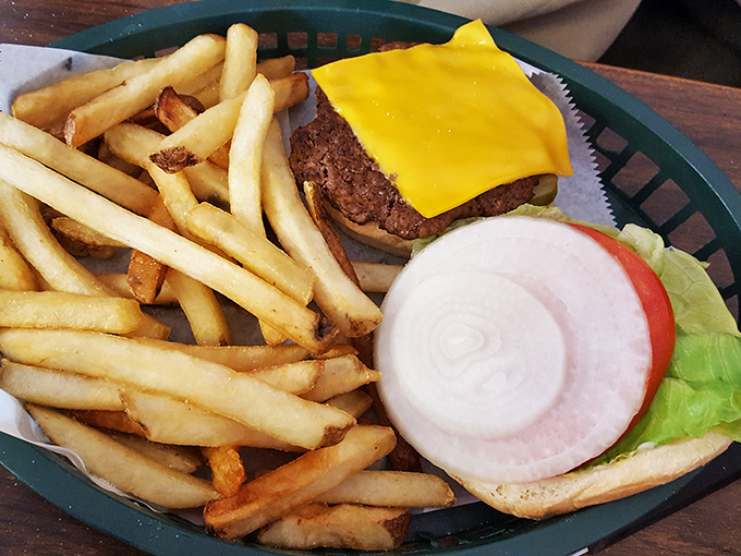 The cheeseburger&mdash;America's most perfect food invention. This one keeps it classic: good beef, melty cheese, fresh veggies, and those hand-cut fries.