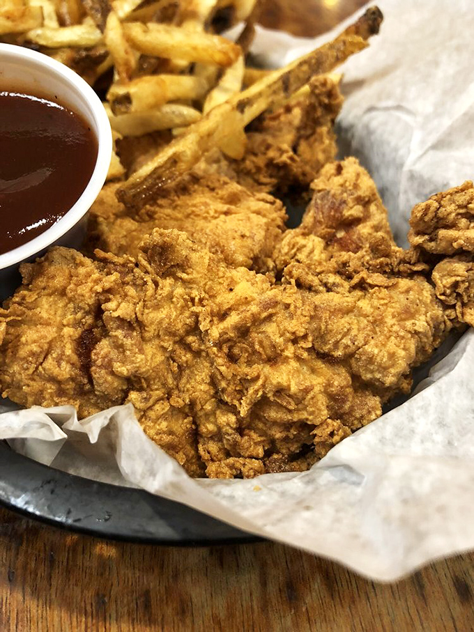 Chicken tenders that actually taste like chicken&mdash;what a concept! Crispy, golden-brown perfection that makes you question why you ever ate anywhere else.