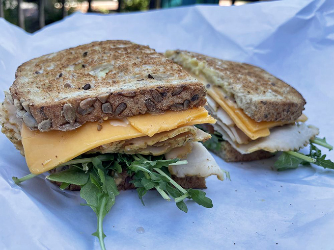 Melted cheddar embraces chicken between hearty grain bread. This isn't just lunch&mdash;it's comfort wrapped in nostalgia with a side of sophistication.