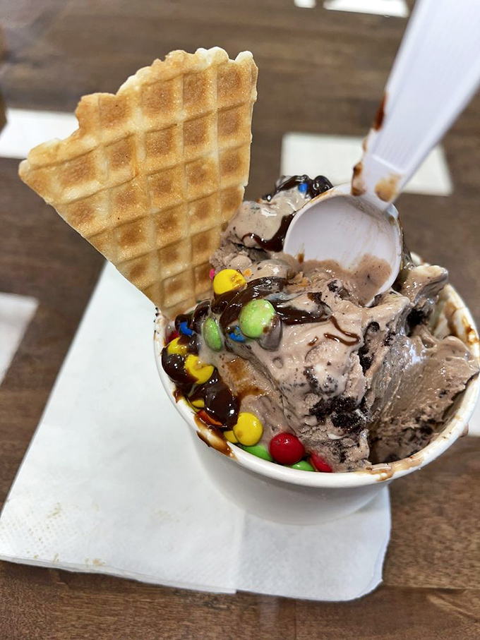 Chocolate therapy in a cup&mdash;where fudge, candy, and ice cream come together in sweet harmony.