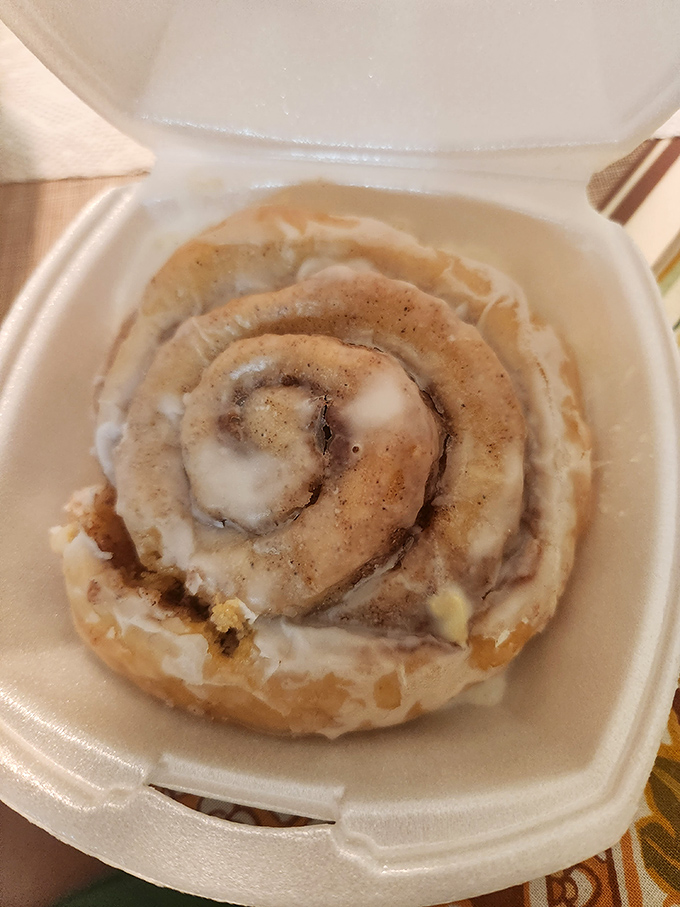 A cinnamon roll that's achieved the perfect spiral-to-icing ratio&mdash;mathematics never tasted so sweet or paired so well with coffee.