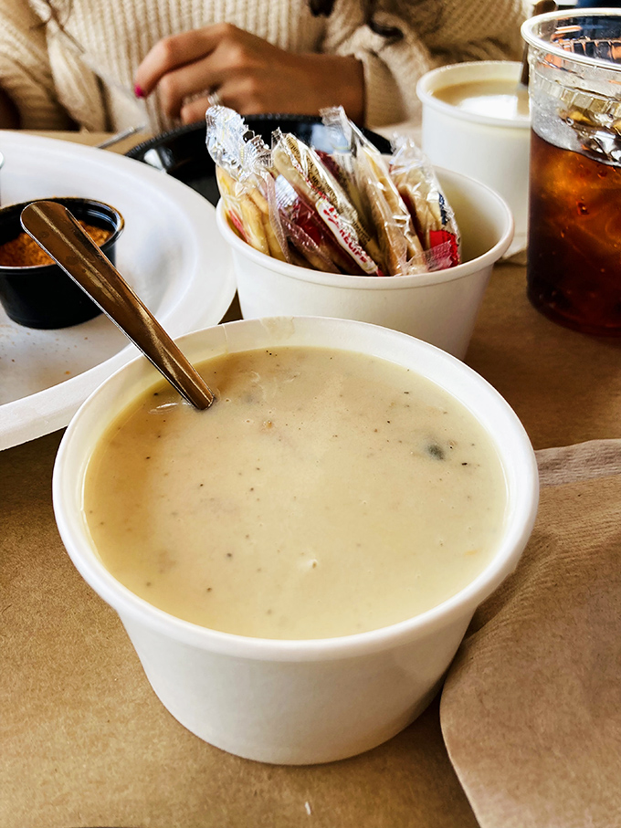 Cream of crab soup so rich it should have its own tax bracket. Warming souls one spoonful at a time. 