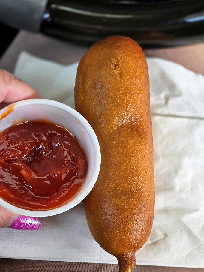 The humble corndog&mdash;America's contribution to food-on-a-stick technology, perfected through generations of state fair science.