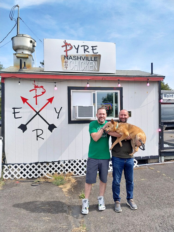 Pyre's devoted fans know that great food creates community. Even the dog seems to understand something special is happening here. 