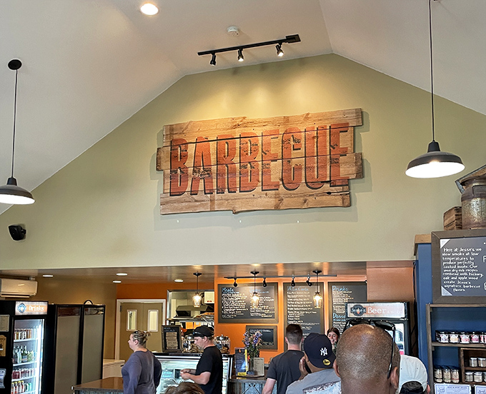 The display case&mdash;a treasure chest of prepared delights. Take home what you can't finish, though willpower tends to disappear in the face of such temptation. 