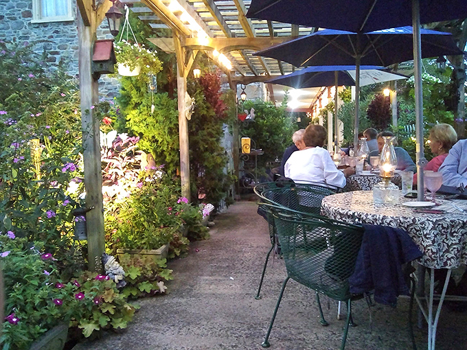 Outdoor dining where nature provides the ambiance and the kitchen provides the magic&mdash;a garden of earthly delights. 