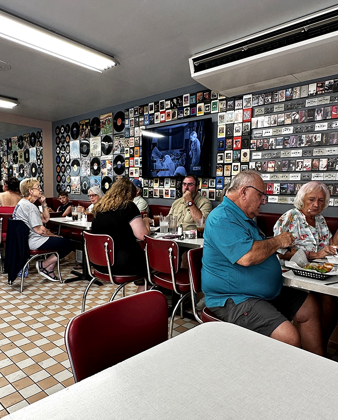 Where strangers become neighbors over plates of comfort food. Notice how nobody's looking at their phones? That's the power of good pie.