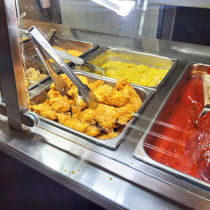 Behold the star of the show&mdash;golden fried chicken waiting patiently beside scrambled eggs the color of sunshine. Simple perfection needs no introduction.